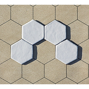 Value Pack of 24 - Dry Erase - Reusable - Blank 1" Hexagon Hex Board Game Chits Tiles Counters Markers DIY D&D