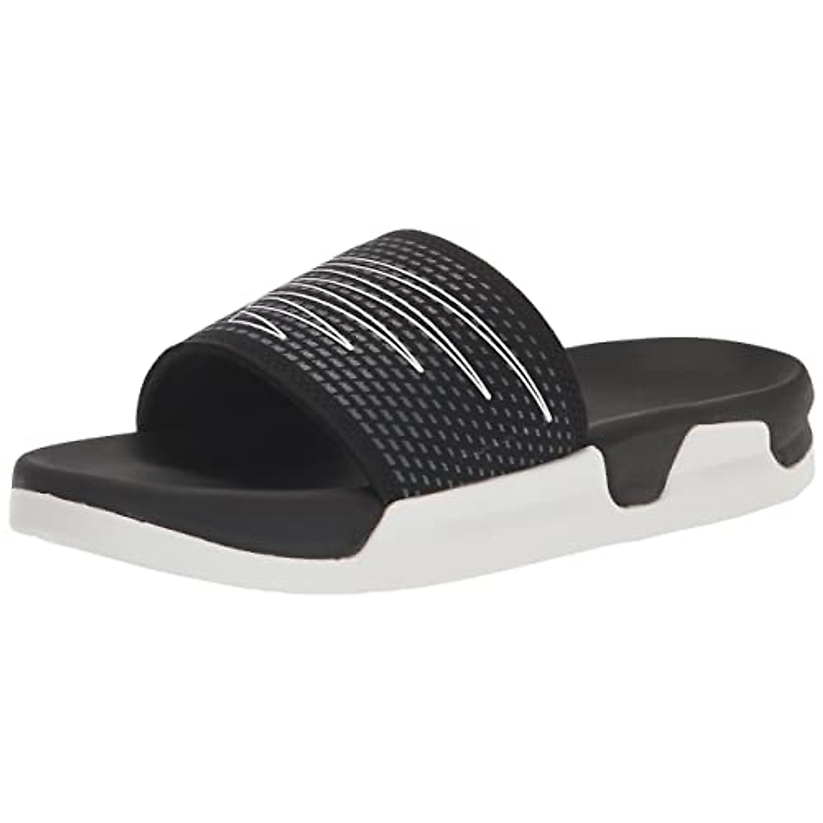 New Balance Women's Zare V1 Slide Sandal, Black/White, 8