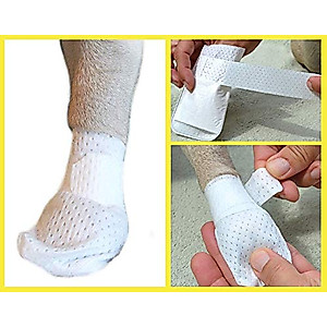 PawFlex Medimitt Paw Bandages for Dogs, Cats and Pets Medical Booties, First aid for Paws Non Slip, Non Adhesive, Breathable,Disposable, Washable, 12 Pack (Large)