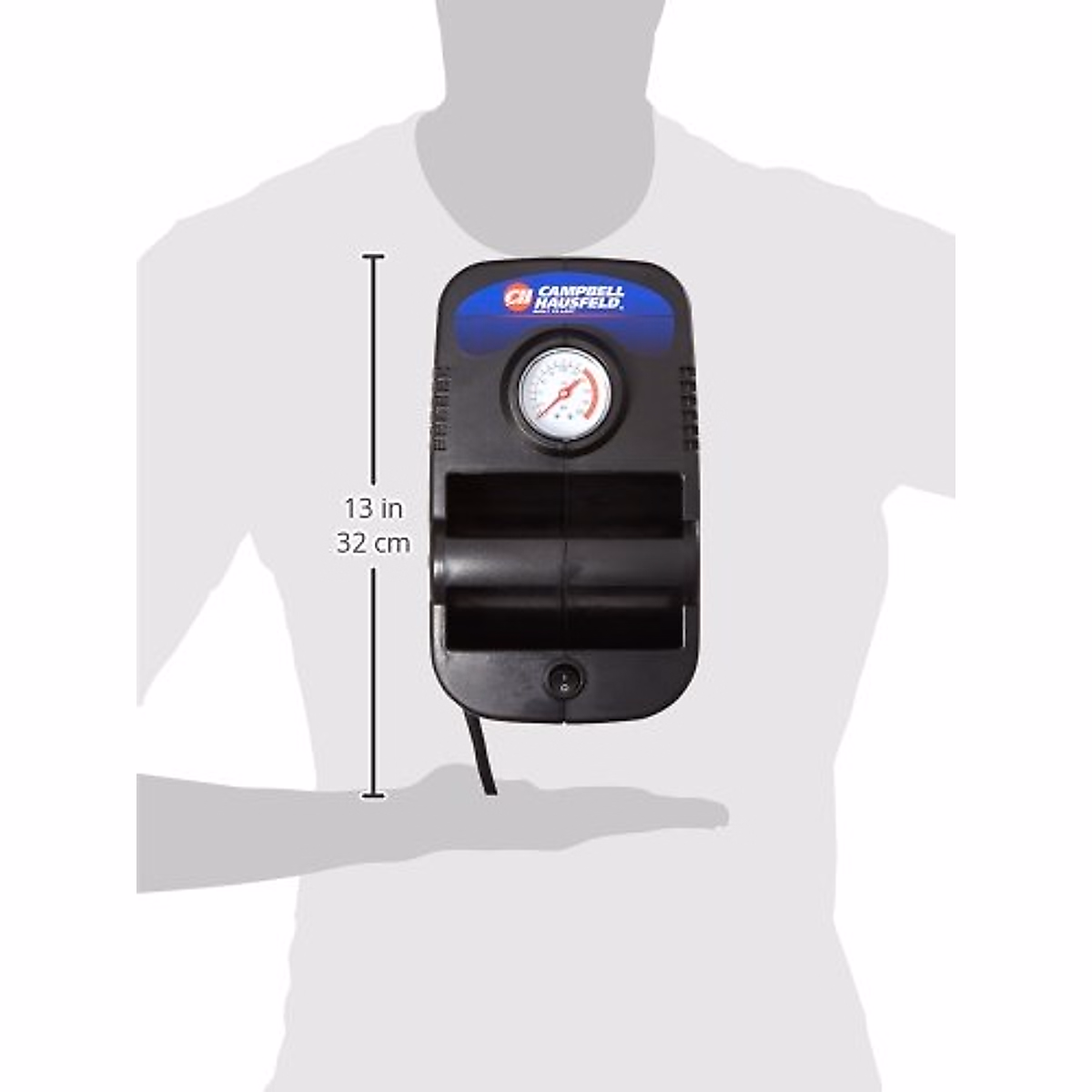 Campbell Hausfeld 150 PSI Tire Inflator, 120 Volt Auto Tire Pump, Portable Air Compressor for Car and Bicycle Tires and other Inflatables (RP410099AV)