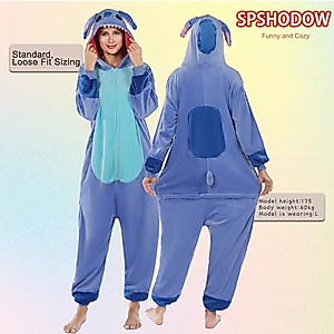 SPSHODOW Unisex Adult Onesie Pajamas,Animal One Piece Flannel Sleepwear Halloween Costume Homewear