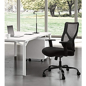 Furmax Big and Tall Office Chair Mesh Ergonomic Office Chair Swivel Computer Chair with Adjustable Back and Lumbar Support High Back Task Chair with Armrests (Black)