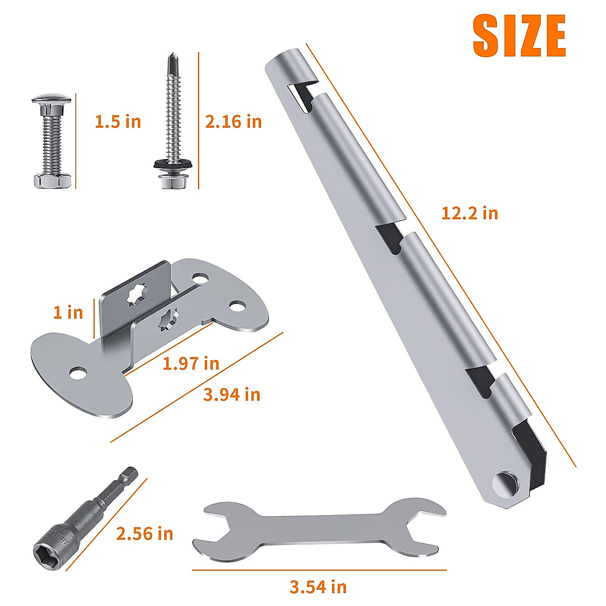 Hwedra Barbed Wire Arm for Flat or Surface Mount, Hot-Dip Galvanized Steel Barb Wire Arm Extender for PVC and Wood Fences, Barbed Wire Fence Extensions, All Bolts&Spanner Included 7Pcs…