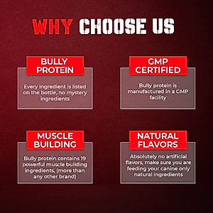 Bulk EM' UP! Real Meat Bully Protein Muscle Bulker | 283mg Pure Protein Powder for Bullys and Dogs | Daily Protein for Your Pitbull, Fast Gains. 30 Day Supply (60 Servings) Bully/Dog Protein