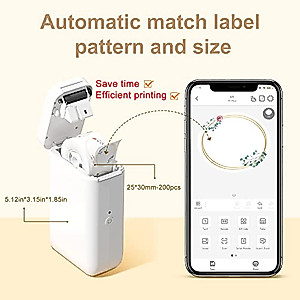 Label Maker Machine, D101 Bluetooth Label Maker with Tape, Small Wireless Label Printer, 0.4"-1"(10-25mm) Print Width for Storage, Office, Home, School, Inkless, USB Rechargeable