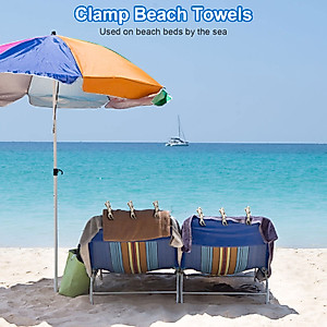 Coideal Beach Towel Chair Clips - 10 Pack Pool Cover Clips Stainless Steel Quilt Clamps Metal Large Heavy Duty Clothes Pins Windproof for Sunbed Lounge Cruise