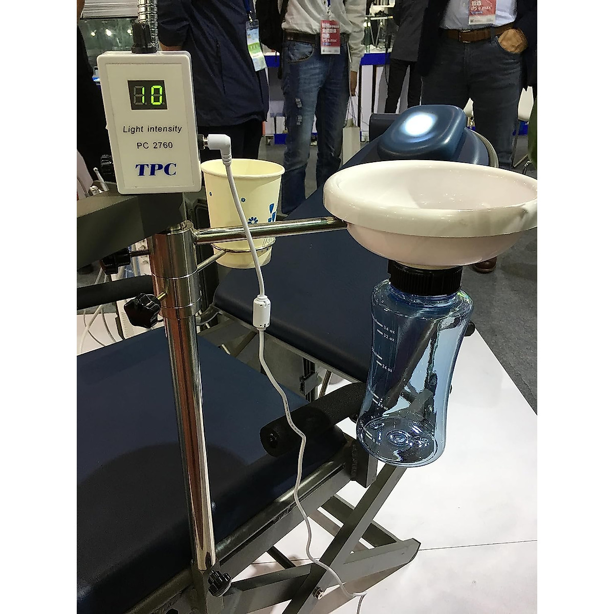 REEHUT Portable Patient Chair with Tray with Integrated LED Exam Light with Dentist Stool + Nylon Bag