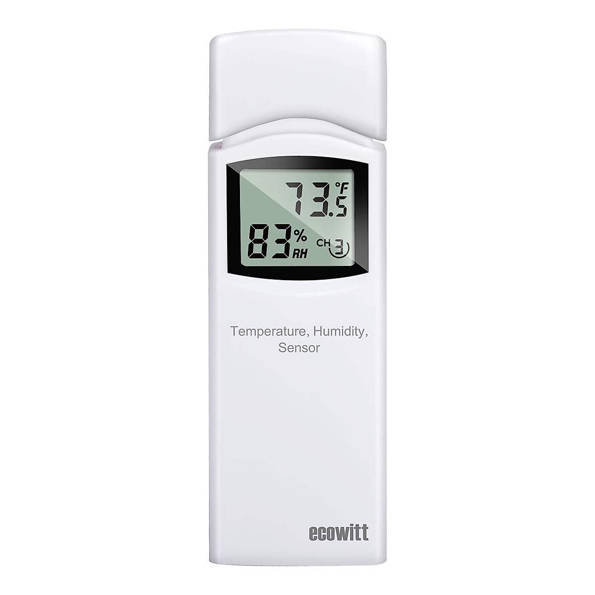 Ecowitt WH32 Wireless Outdoor Temperature and Humidity Sensor, Thermometer and Hygrometer Gauge with LCD Display, Default Degree Fahrenheit, Remote App Monitoring