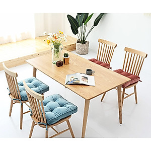 ZANYB Soft Velvet Chair Pad Square Thick Waist Lumbar Back Support Seat Cushions for Office Car Dining Room Home Floor Pillows 15.7x15.7x2.4'', Steel, pillow030-Steel