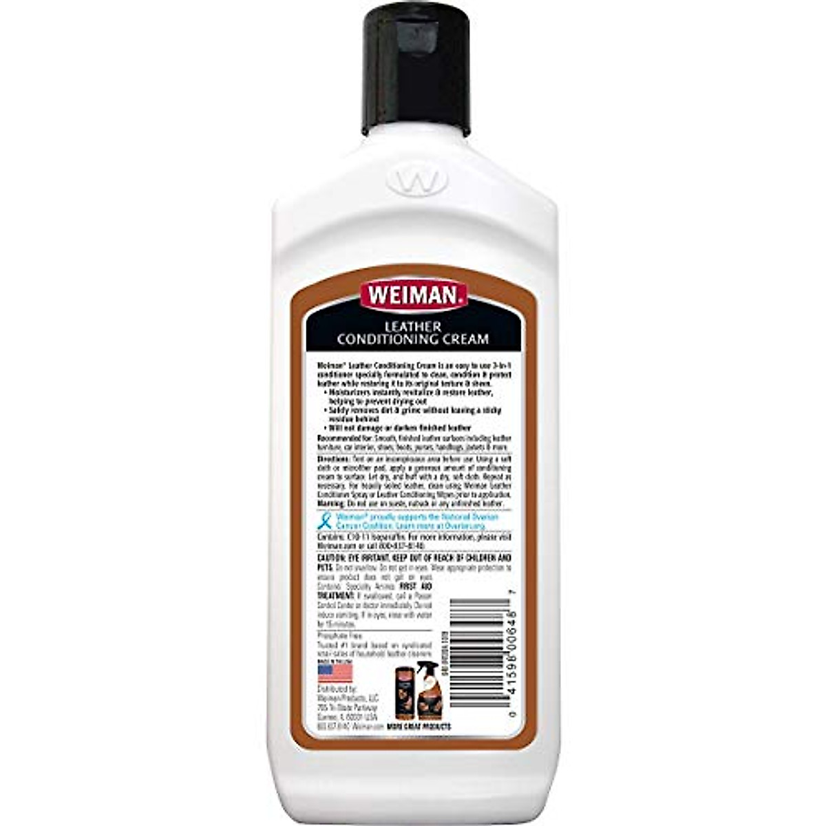 Weiman 3 in 1 Deep Leather Cleaner & Conditioner Cream - Restores Leather Surfaces - Use on Leather Furniture, Car Seats, Shoes, Bags, Jackets, Saddles