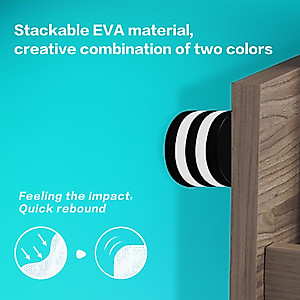 SOLIPECT 30 Pcs Furniture Pads, Eva Foam Headboard Stoppers for Wall, Bed stoppers, Anti-Vibration Soundproof Pads for Bed Frame|Headboard, Self Adhesive, Round Black and White