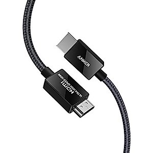 Anker 8K@60Hz HDMI Cable, Ultra High Speed 4K@120Hz 48Gbps 6.6 ft Ultra HD HDMI to HDMI Cord, Support Dynamic HDR, eARC, Dolby Atmos, Compatible with PlayStation 5, Xbox Series X, Samsung TVs and More