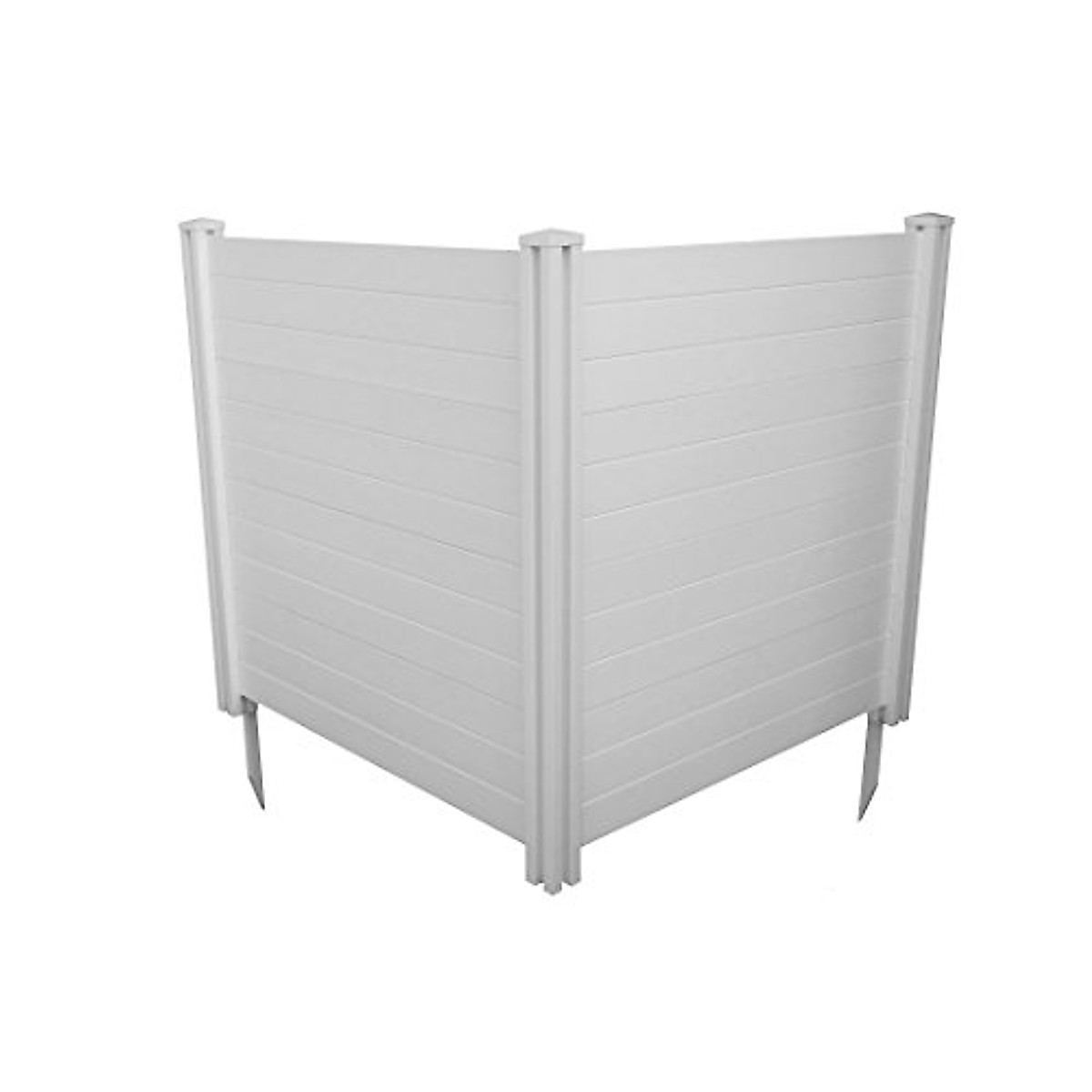 Enclo Privacy Screens ZP19014 No Dig Premium Full-Coverage White Vinyl Privacy Fence Screen Kit, 48" W x 48" H, Perfect to Enclose Trash Bins and A/C Units (2-Panels)