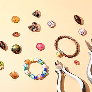 Hicarer 100 Pieces Assorted Glass Beads for Jewelry Making Adults, Large and Small Mixed Shaped Glass Beads Bulk for DIY Necklaces Bracelets, Crafting Supplies Kit