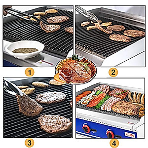 Commercial Countertop Lava Rock Charbroiler - KITMA 36 Inches Natural Gas Char Rock Broiler with Grill - Restaurant Equipment for BBQ, 105,000 BTU