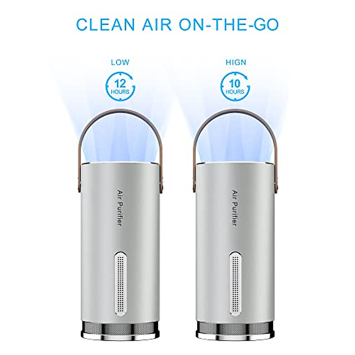 AirKitty Car Air Purifier, 3 in 1 Air Purifiers of UVC Light, Plasma Generator, Aviation Aluminum Enclosure,Siutable for Car, Office, Desktop, Small Room and Travel (Silver)