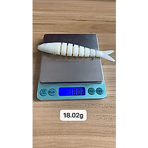 5PC Whopper Popper Bass Lure 8 Multi Jointed Fishing Lure 18g 13.5cm with 5mm Free Eye Topwater Floating Rotating Tail Artificial Hard Bait Swim Bait 5mm