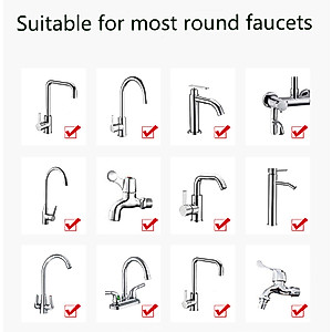 Castuvy 360-Degree Rotating Double-Sided 2 Spray Mode Faucet Water Saving Device, Splash Faucet, Water Saving Flow 2.0 GPM, Silver Chrome, Two Kinds of Specifications, Sets of 4