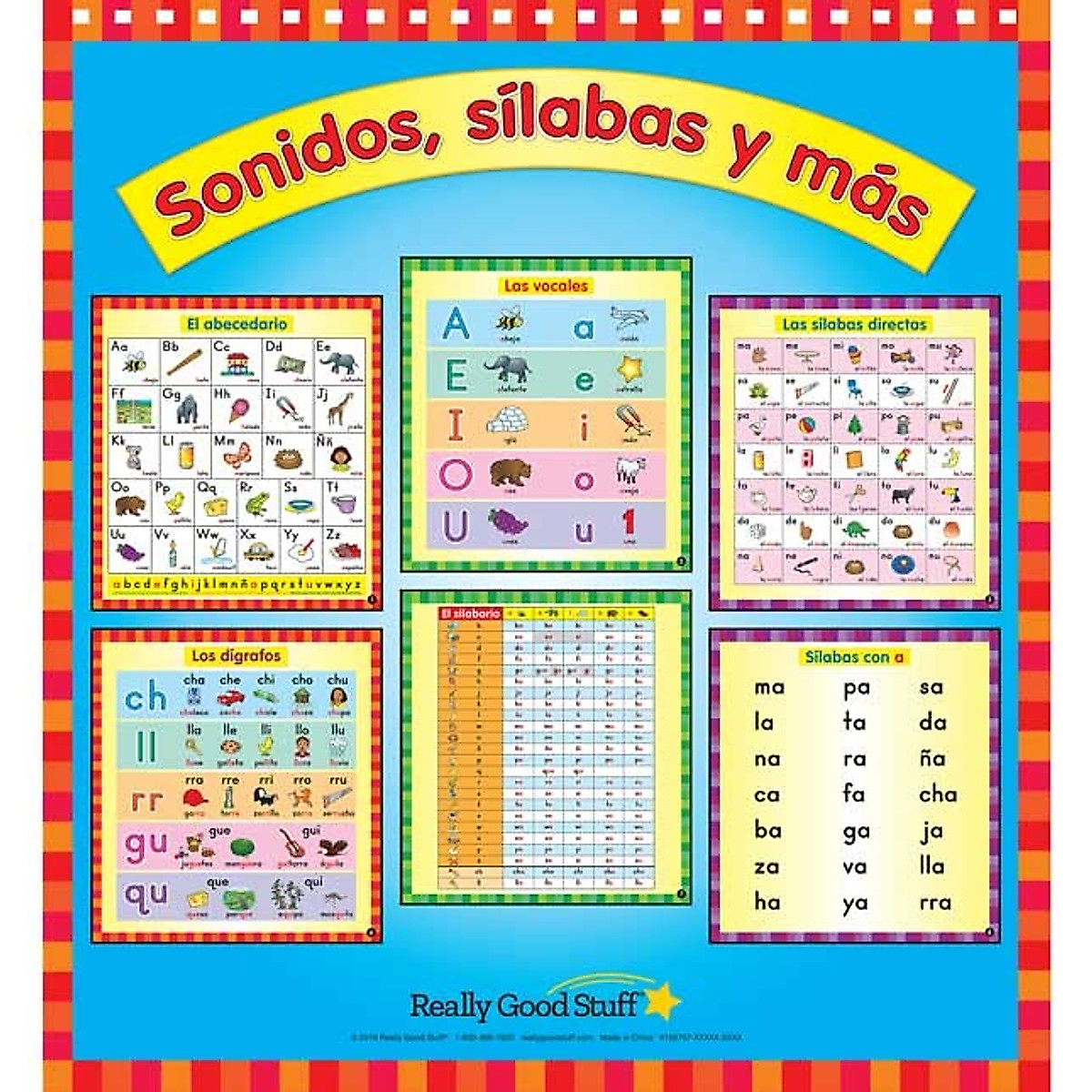 Really Good Stuff Spanish Sounds, Syllables, And More Flip Chart (Sonidos, sílabas y más) - 1 flip chart