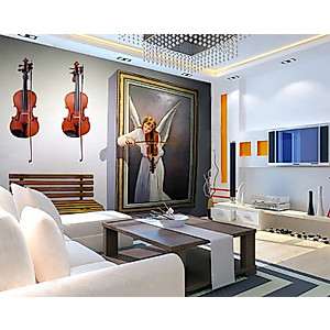 PUNK Violin Viola Wall Mount Hanger,Violin Viola Hook,Mahogany Violin holder,with Bow Hook,Home & Studio Wall Mount Violin Hangers (Mahogany)