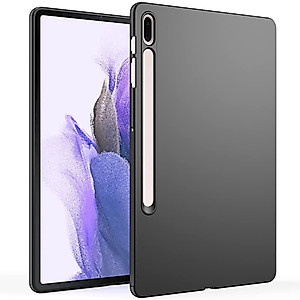 Galaxy Tab S8 Plus Case (2022),Galaxy Tab S7 Plus Case (2020), Thin and Soft Tablet Protective Cover for Samsung Galaxy Tab S8 Plus/S7 Plus/ S8+/ S7+ 12.4 Inch, Black