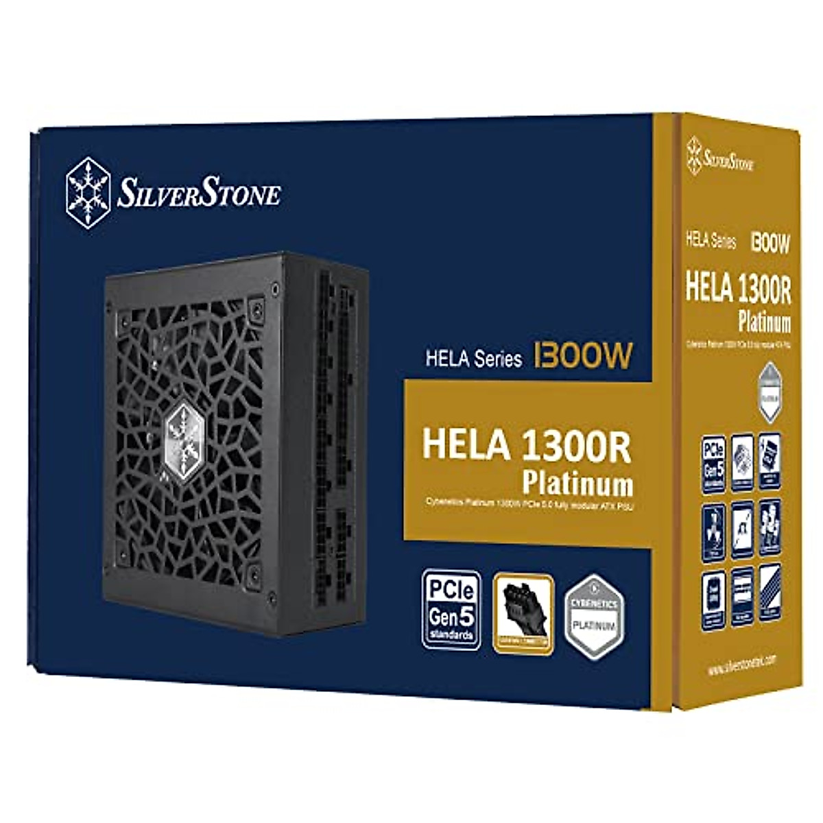 SilverStone Technology HELA 1300R Platinum ATX 3.0 / PCIe Gen 5 1300W Fully Modular Power Supply with Compact Dimensions, SST-HA1300R-PM