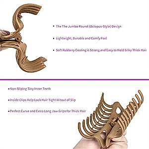 79Style 6pcs Big Hair Claw Clips Neutral Colors Hair Clips For Women 4.3 Inch Claws Clips For Thick Banana Clips 3.5 Inch Claw Clip Medium Large Hair Claws Square Matte Jumbo Hair Clip Cute Hair Accessory (Neutral)