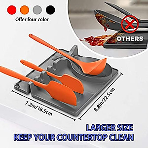 Sameme Silicone 2 in 1 Spoon Rest with Drip Pad for Multiple Utensils,Cooking Spoon Holder for Kitchen Stove Top Counter,Heat Resistant,Kitchen Utensil Holder for Spoons, Ladles, Tongs& More