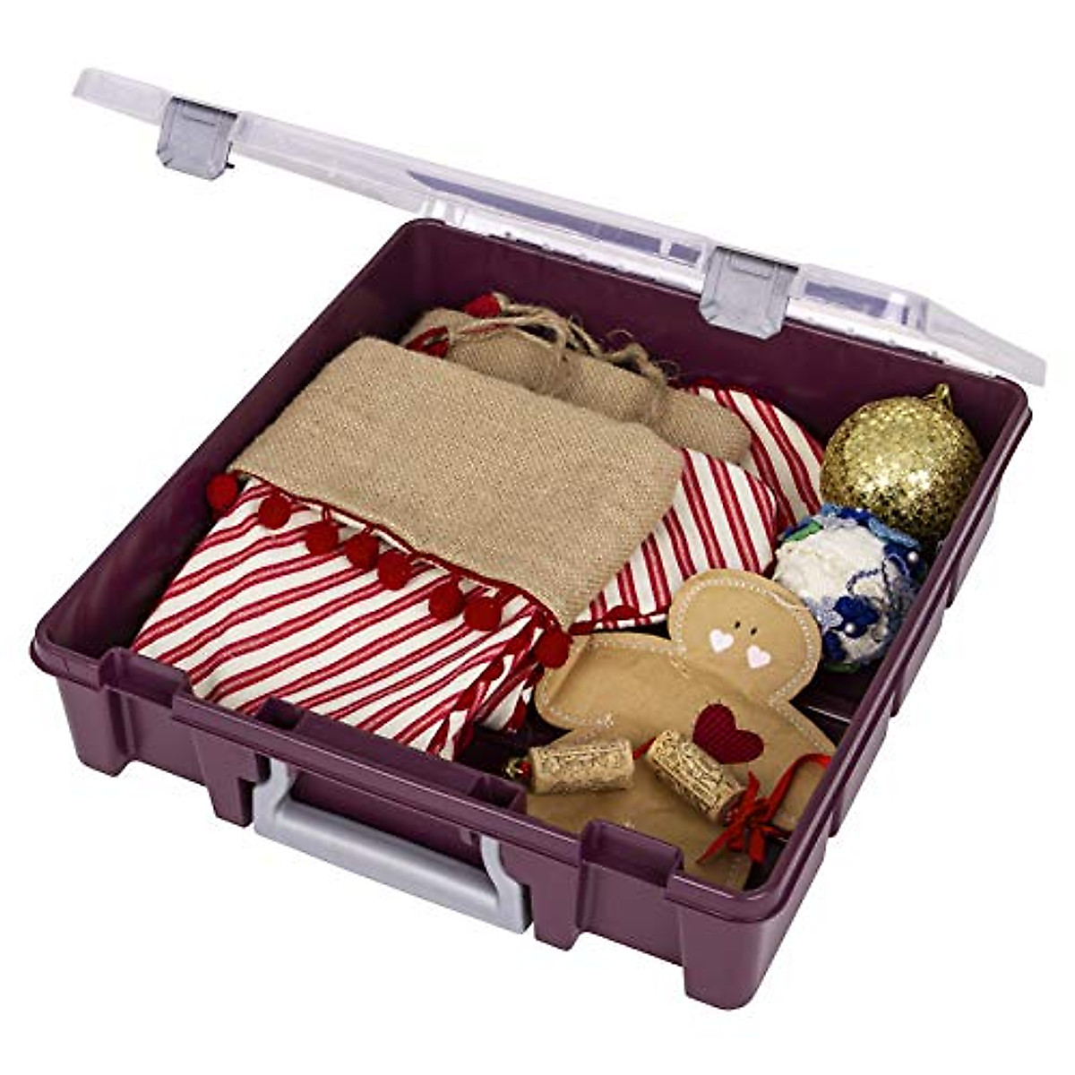 AB Designs 6955ABDP Super Satchel 1-Compartment Open Core, Stackable Home Storage Organization Container, Plum