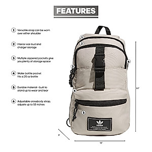 adidas Originals Utility 3.0 Sling, Wonder Beige/Black, One Size