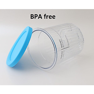 KUCHZUBE Replacement Pints Containers with Sleeve Compatible for Ninja Creami Deluxe NC501, NC500 Series - Silicone Lids - BPA-Free (24OZ, 4 Pack - Blue, Pink, Green, Yellow)