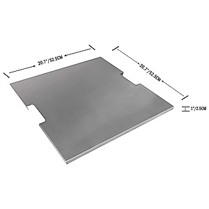 Elementi Stainless Steel Outdoor Manhattan Pit Table Square 21 x 21 x 1 inches Grill Fire Ring Lid Firepit Accessory Cover