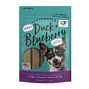 Pet Jerky Factory Premium Duck and Blueberry 5 oz. Dog Jerky Treats | 100% Human Grade | USA Made | High Protein | Grain Free | Limited Ingredients | No Filler | BHA-BHT Free | Soft-Tender