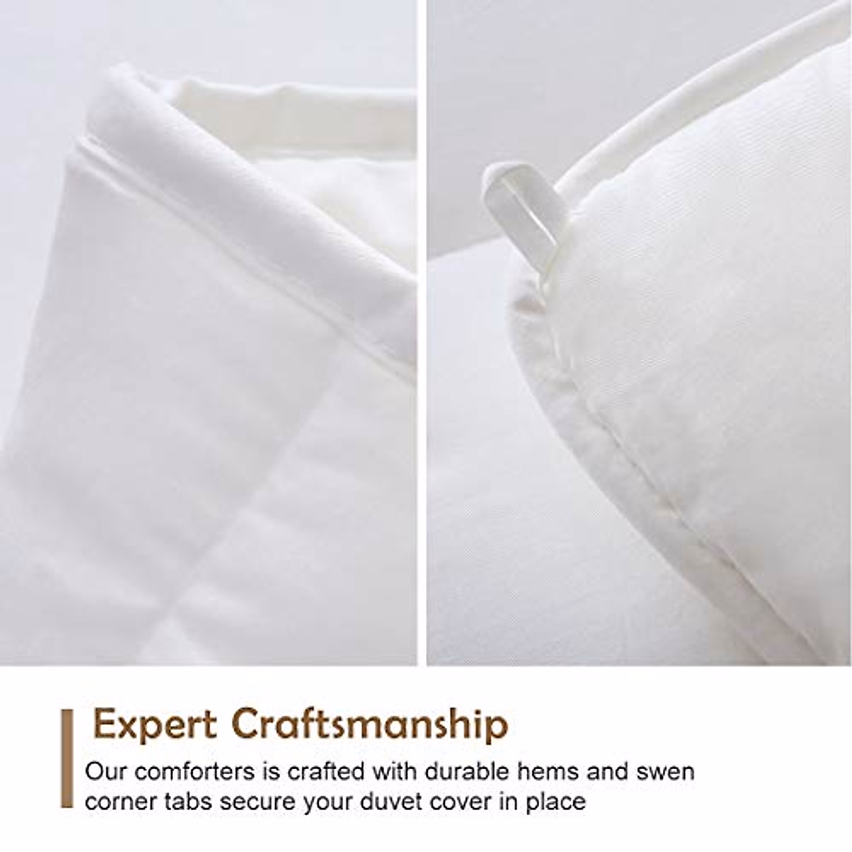 DWR 100% Cotton Covered Lightweight Down Alternative Comforter, Ultra-Soft Skin-Friendly Cloud Breathable Eucalyptus Microfiber Duvet Insert for Warm Sleeper (King, White)