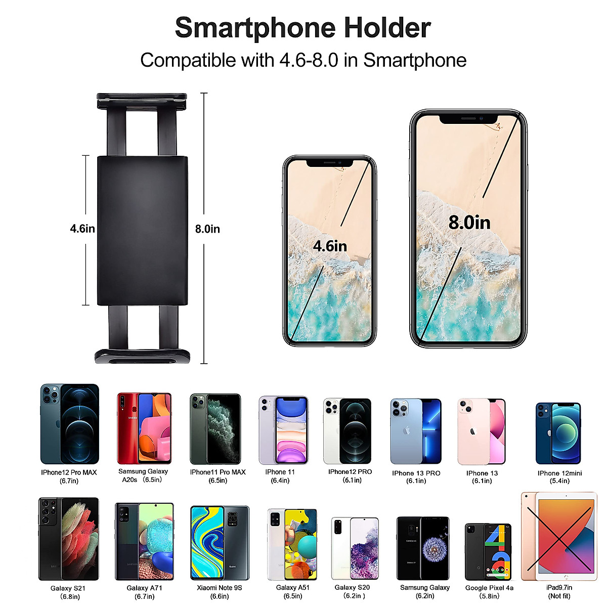 Tomat Mini 3 Pro Tabet Mount Holder,4.6-8 Inch Smartphone Holder Mobile Phone Stand with 11.8inch OTG/USB C Cable for DJI Mini 3 Pro/Mini 2/Mavic 3/Air 2S Controller Platinum Accessories