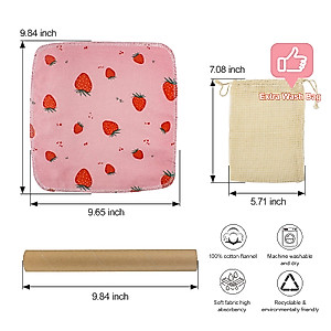 Kumebon Reusable Paper Towels Washable Roll - 25 Pack 100% Cotton Prints Cloth Paper Towels for Kitchen Paperless Paper Towels Napkins Zero Waste Products Alternative Paper Towel Alternative