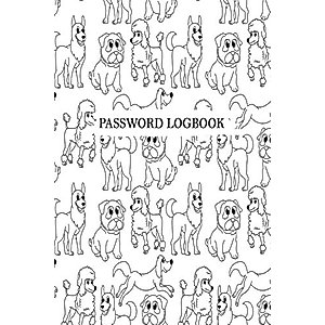 Password Logbook: Dog Lovers Internet Address, password log book, alphabetical tabs, Internet Password With Tabs To Keep Track of Websites, login, Passwords, and notes, dog gifts.