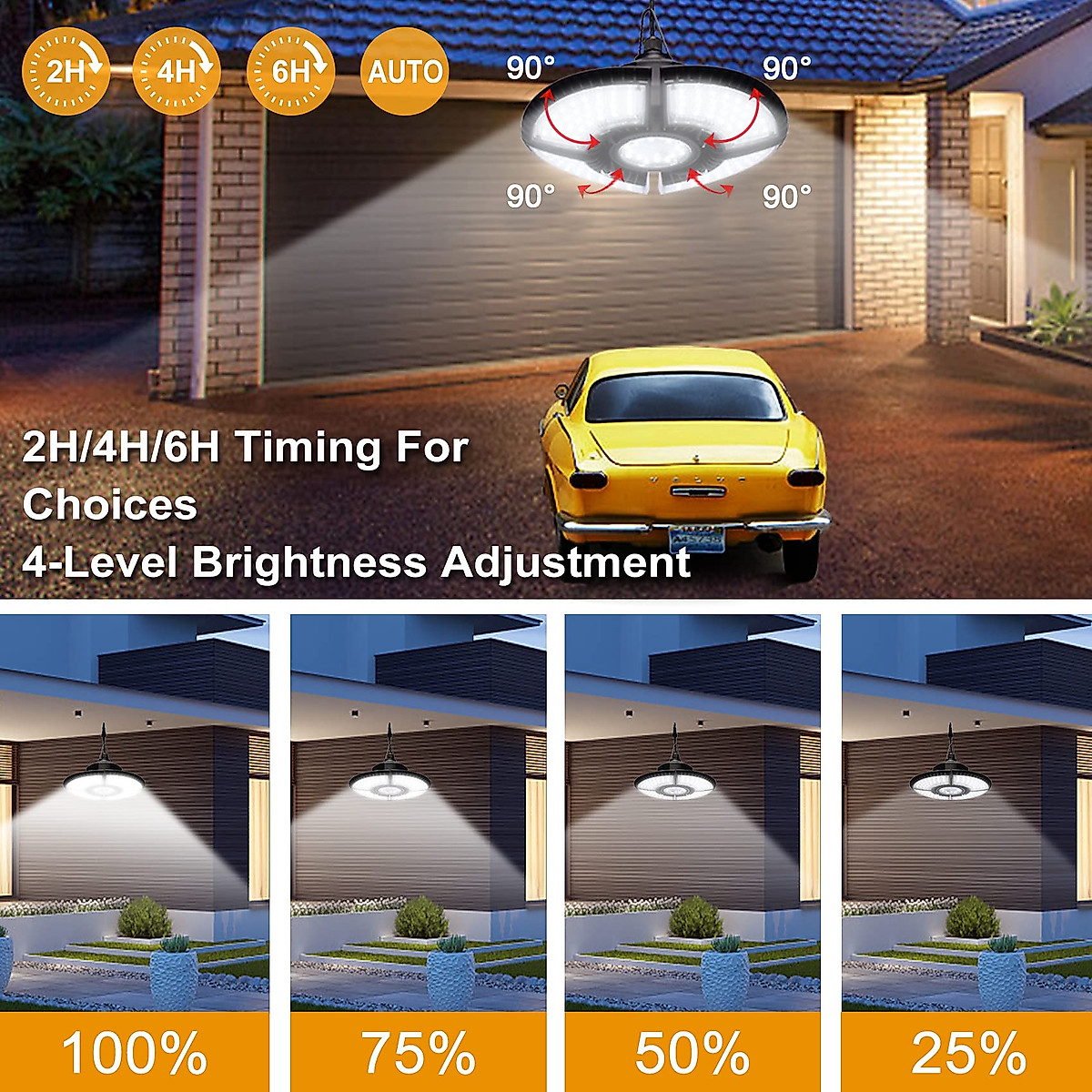 ChunHee Solar Pendant Light Outdoor Indoor, Solar Powered Shed Light with Adjustable Panel,IP65 Waterproof Solar Motion Sensor Lights with Remote Control,for Garden, Garage,Patio,Yard