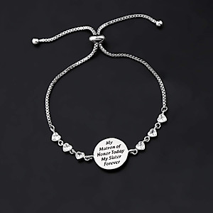 TGBJE Matron of Honor Gift Matron of Honor Proposal Bracelet My Matron of Honor Today My Sister Forever Wedding Party Gifts Bridesmaid Gift (matron BR)
