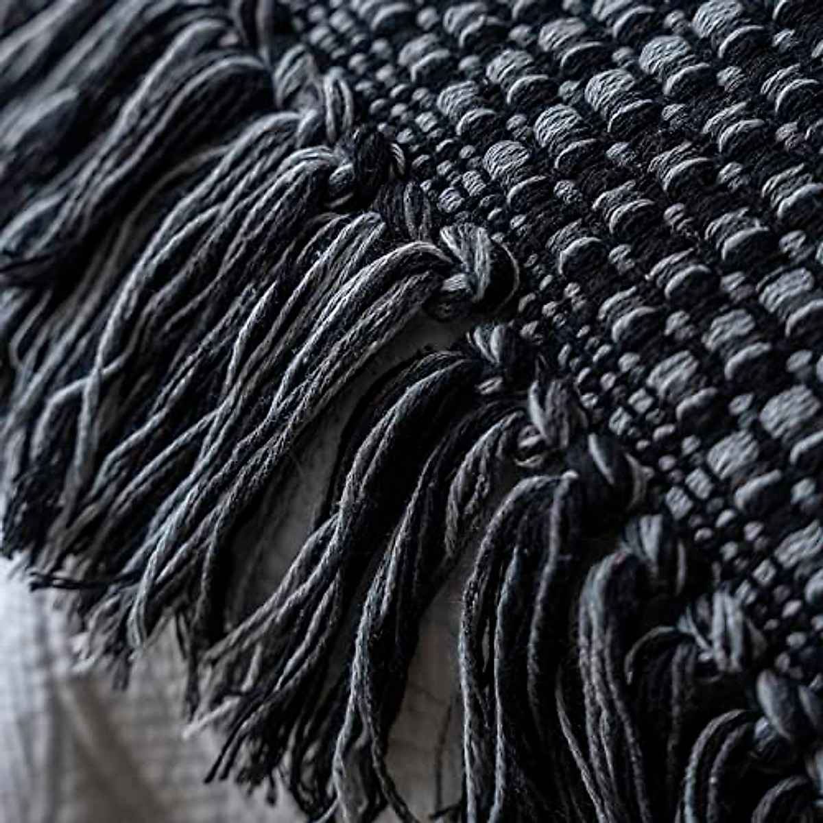 Uphome Washable Hallway Runner Rug, 2' x 6' Cotton Reversible Kitchen Rug Runner, Black Long Laundry Room Rug, Modern Farmhouse Woven Carpet for Bathroom Entryway Bedroom Foyer