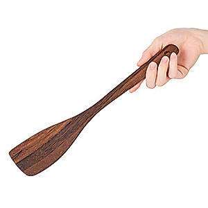 Wooden Spatulas for cooking - Set of 2 12.8 Inch 12 Inch Versatile Utensils, Wooden Spoons, Anti Scratch Non Stick Cookware, Eco Friendly, MyFurtive Wooden Wok Spatula Turner For Cooking