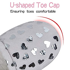 MIXIN Girls and Boys Slippers plush grey Princess No-Slip Memory Foam Slippers Soft Rubber Sole House Shoes for Bedroom Indoor Outdoor plush grey 3