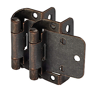10 Pair Pack - Cosmas 18650-ORB Oil Rubbed Bronze Self Closing Partial Wrap Cabinet Hinge 1/2" Inch Overlay (Pair) [18650-ORB]