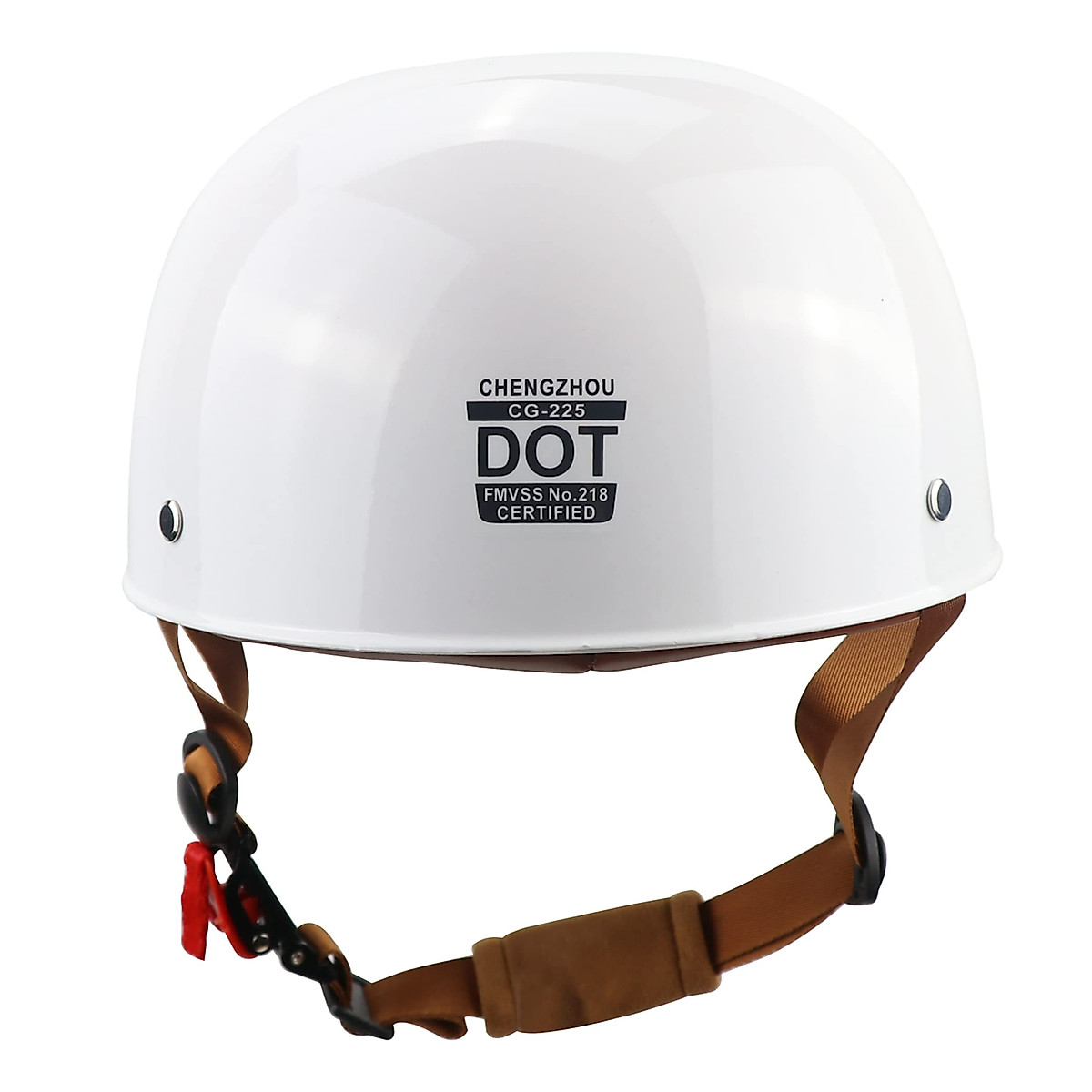 WYFDC DOT Certified - Baseball Cap Style Retro Motorcycle Helmet Unisex-Adult for Moped Cap Jet Scooter Street Cruiser with Mask Towel (L,White)