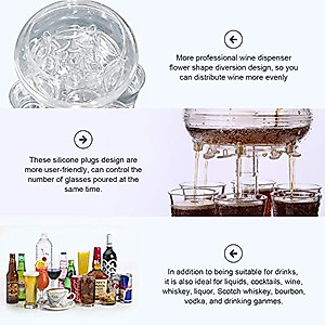 6 Shot Glass Dispenser and Holder, Wine Decanter and Bar Shot Dispenser with 6 Pcs Acrylic Cup, Cocktail Dispenser, Dispenser for Filling Liquids, Carrier Liquor Dispenser Drinking Tool for Party