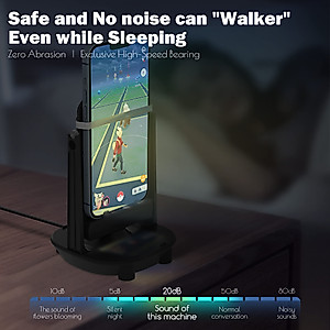 Orzero Steps Counter Compatible for Po-ke-mon Go Walker Phone Swing Accessories Cellphone Pedometer (USB Cable) (Easy Installation) (Mute Version) Egg hatcher Rocker Quick Steps Earning Device - Black