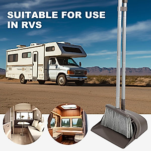 Jekayla 54" Long Handled Broom and Dustpan Set - Perfect Dust Pan and Brush Combo for Efficient Cleaning, Brown