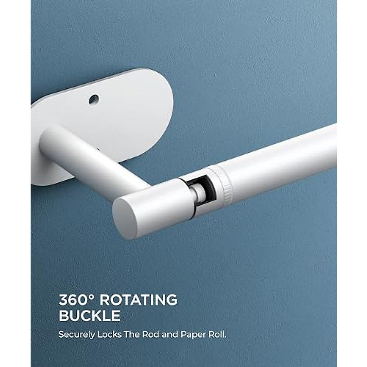 FORIOUS Paper Towel Holder Wall Mount, SUS 304 Stainless Steel Self Adhesive Pivoting Kitchen Commercial Paper Towel Holder Dispenser Under Cabinet no Drilling, White