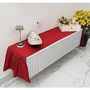 Throw Pillow Red Modern TV Console Unit Runner/TV Cabinet Cover Diwali Festival Decor (3 Feet TV Console(14x48 Inches))