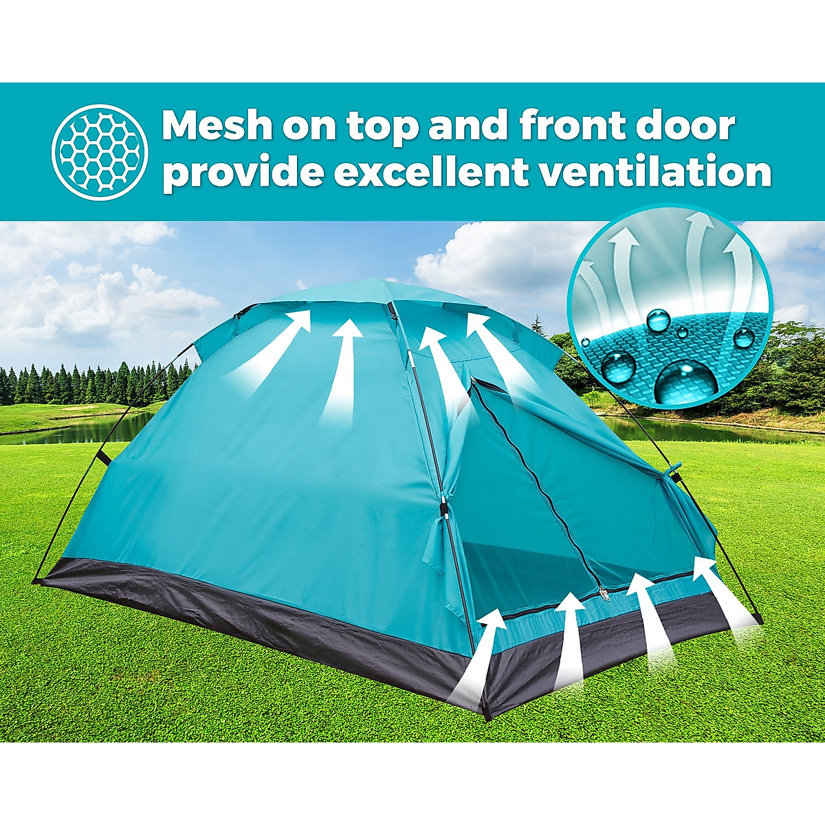 Alvantor Camping Tents Outdoor Travelite Backpacking Light-Weight Family Dome Tent 2 Person 2 Season Hiking Fishing Instant Portable Shelter Gift Easy Set-Up 86"*59"*46"